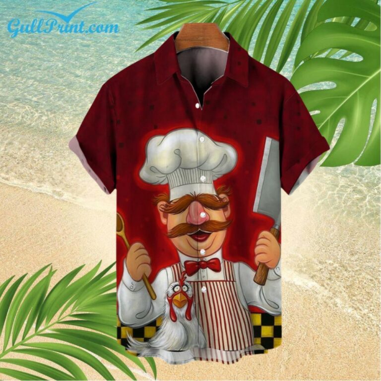 Men's Cartoon Muppet Chef Hawaiian Shirt - gullprint.com