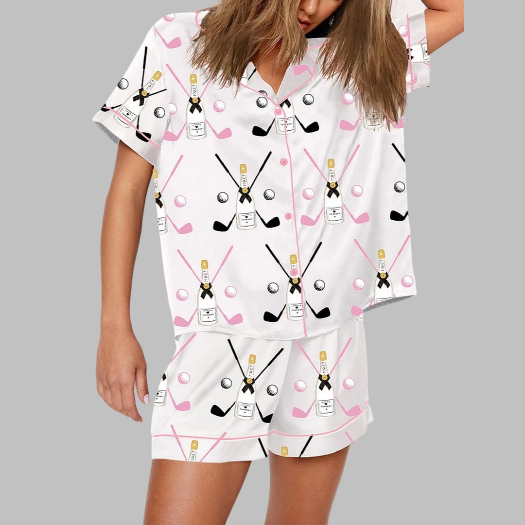 Golf Party Par Print Pajama Set - gullprint.com